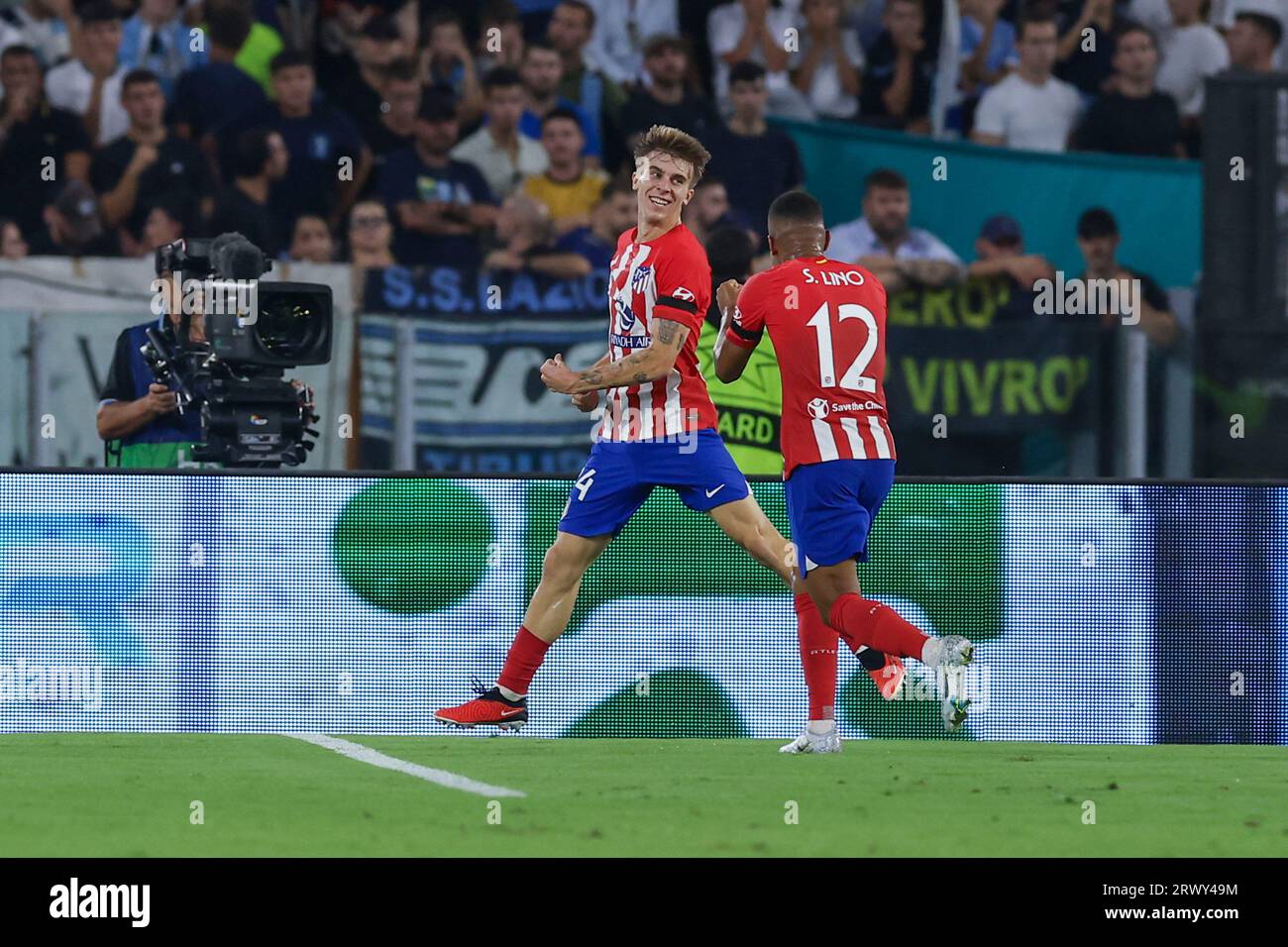 Atletico Madrid's Spanish midfielder Pablo Barrios celebrates after ...