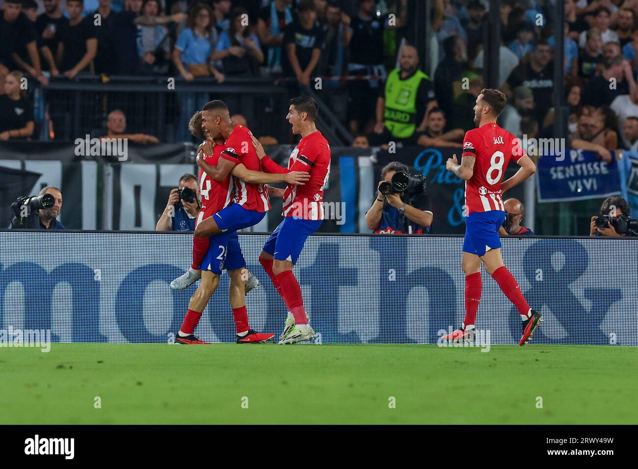 Atletico Madrid's Spanish midfielder Pablo Barrios celebrates after ...
