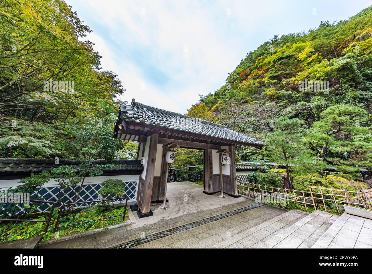 Historic Site West gate of Sado Kinzan Stock Photo - Alamy
