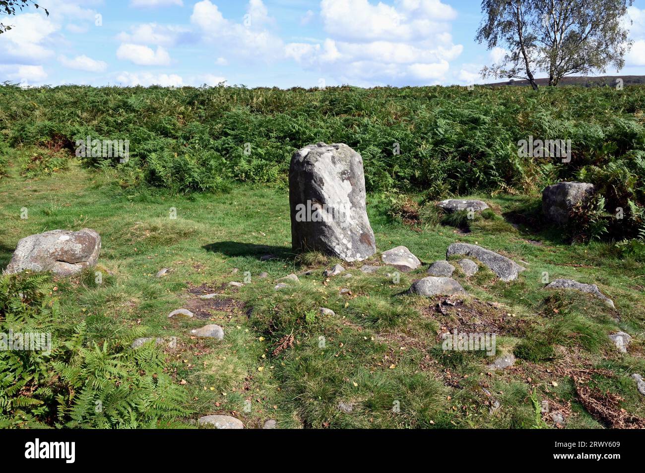 The largest standing stone in the Froggatt Edge Stone Circle (aka Stoke ...