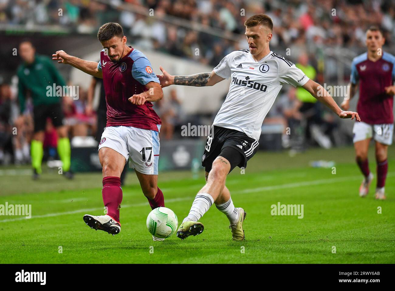 Warsaw, Poland. 21st Sep, 2023. Clement Lenglet, Maciej Rosolek during ...