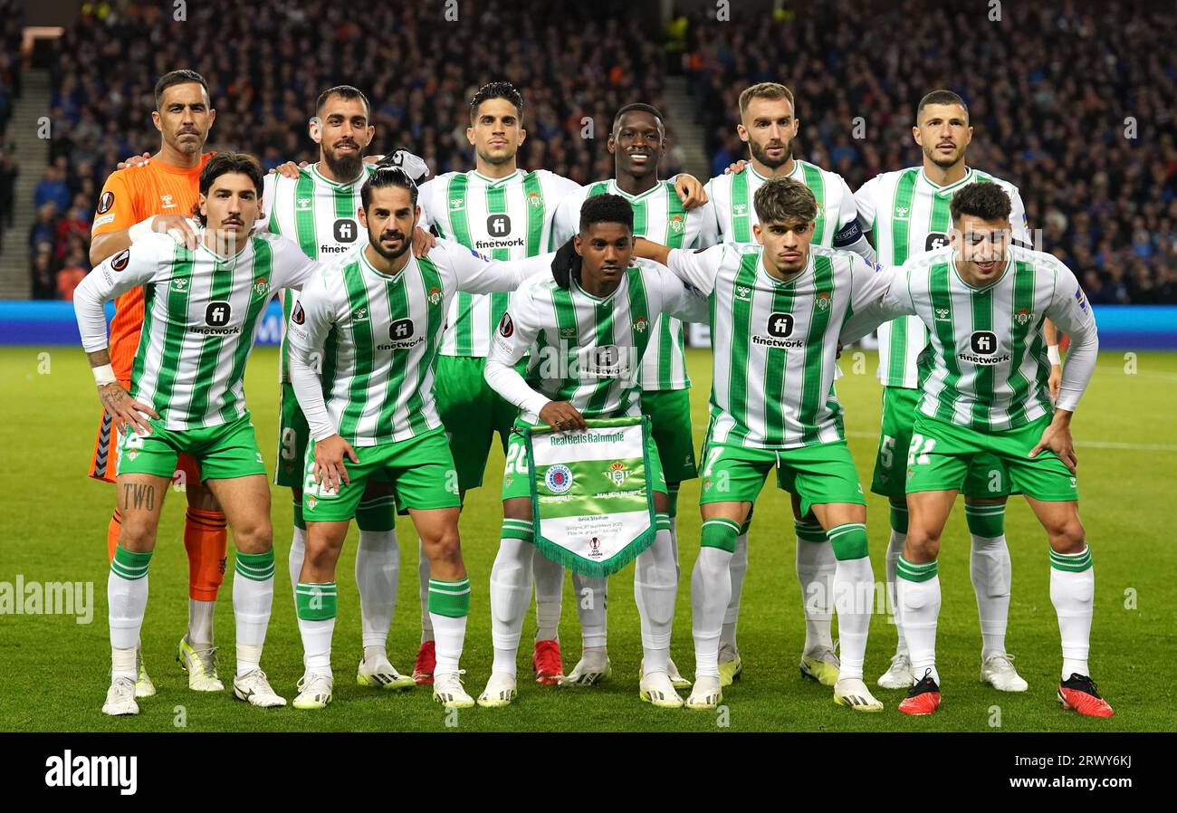 Real Betis pose for a team photo prior to the UEFA Europa League Group ...