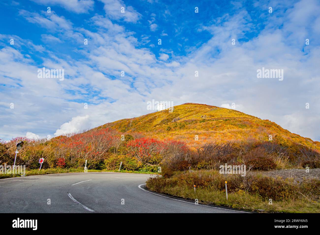 Autumn foliage scenery of the Myoko Mountains seen from the highest ...