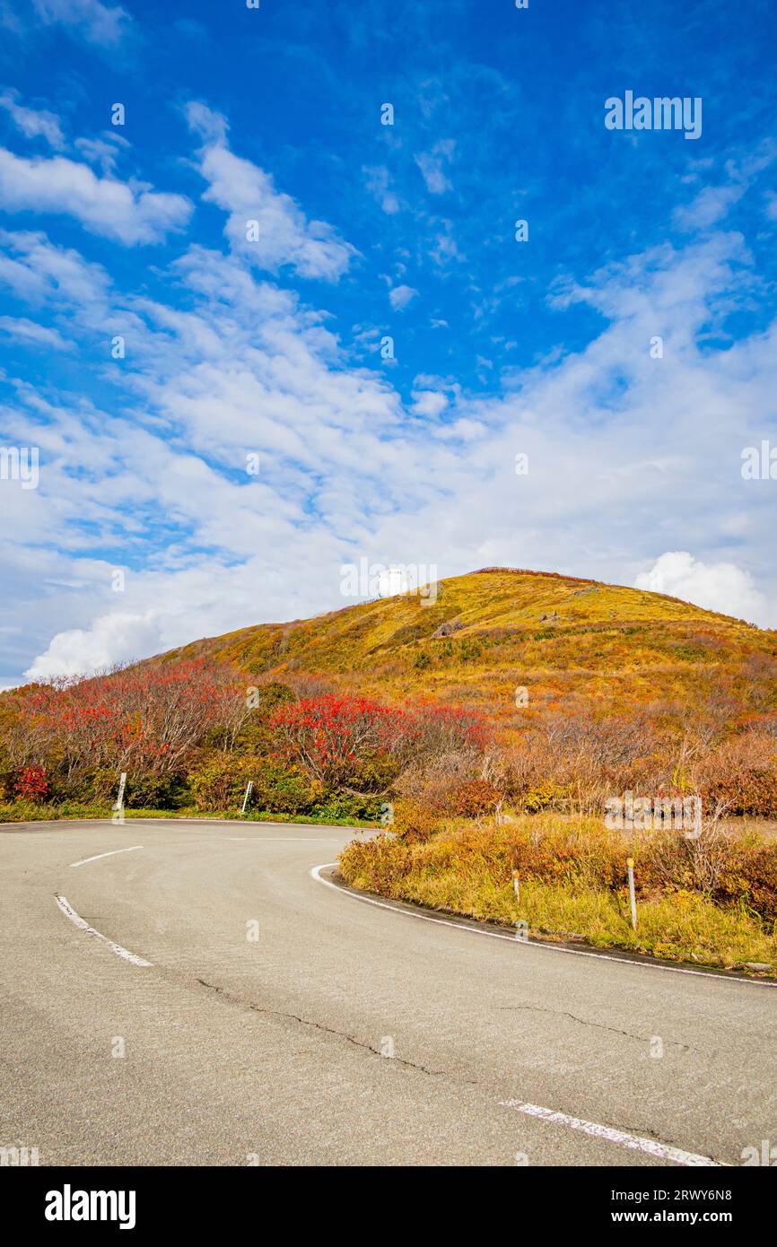 Autumn foliage scenery of the Myoko Mountains seen from the highest ...