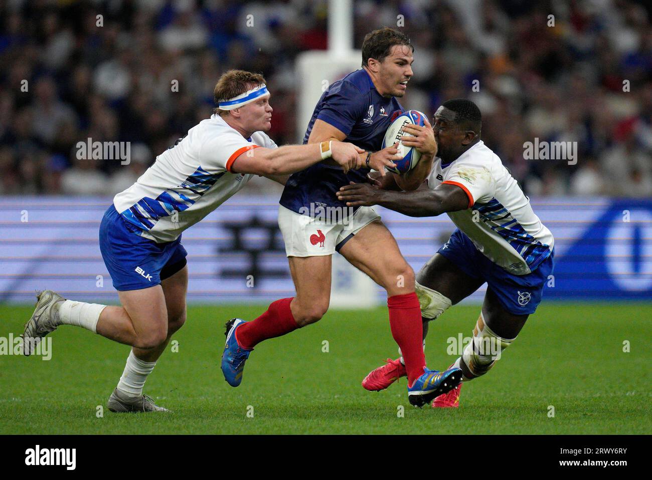 Namibia's Louis van der Westhuizen and Namibia's Prince Gaoseb, right ...