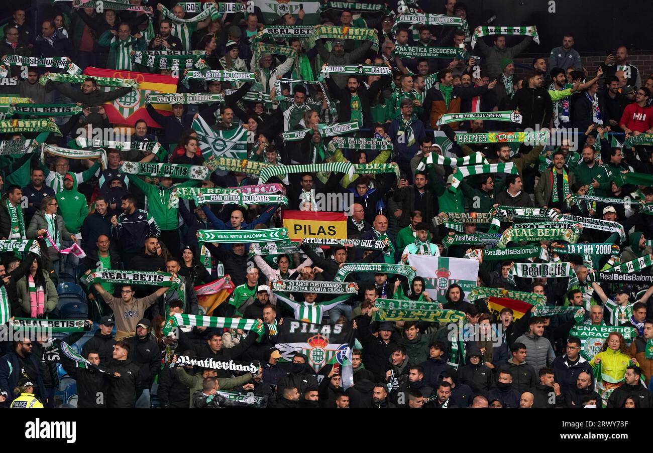 Real Betis fans in the stands during the UEFA Europa League Group C ...