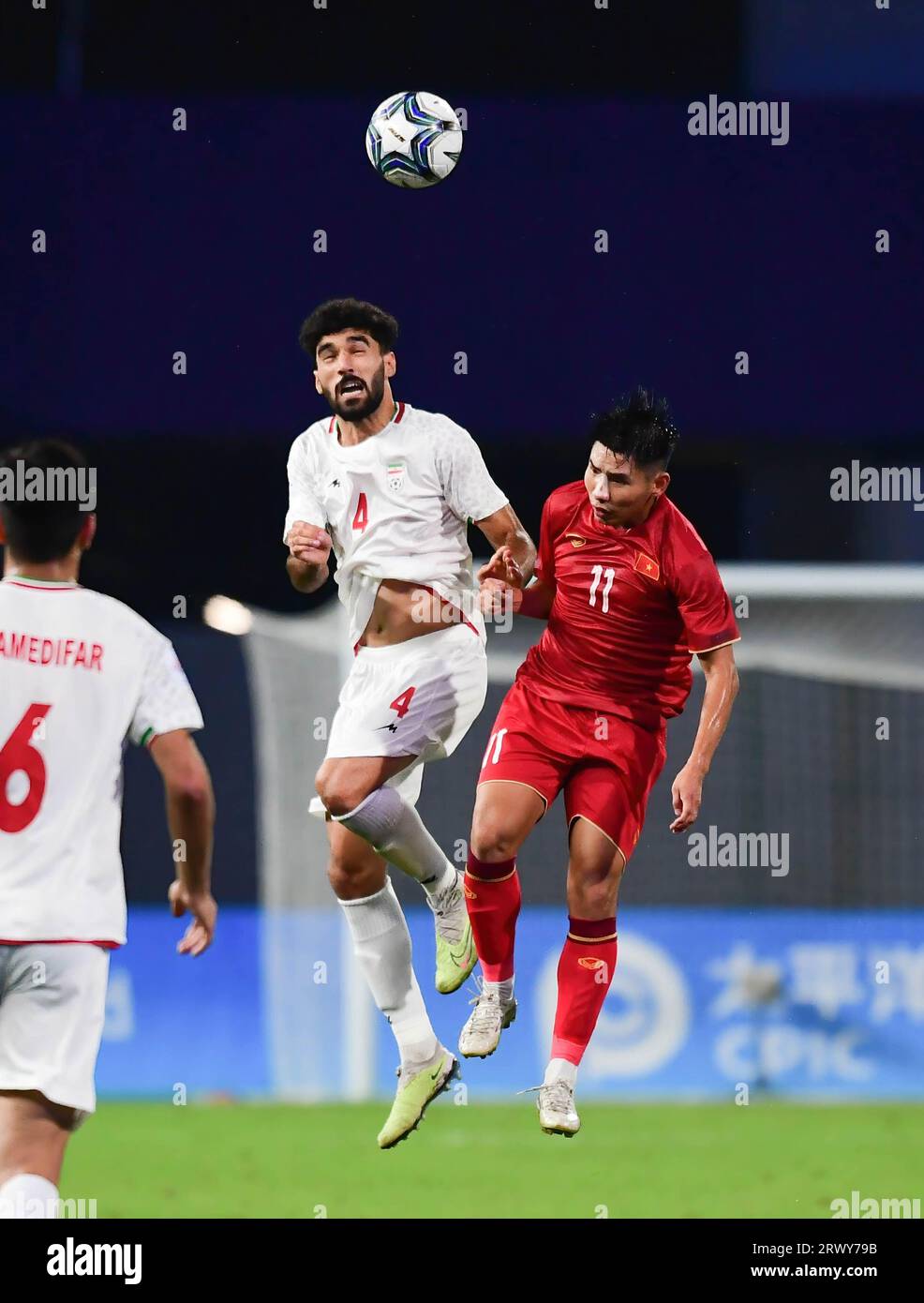 Hangzhou, China. 21st Sep, 2023. Saman Fallahvarnami (L) of the Islamic ...