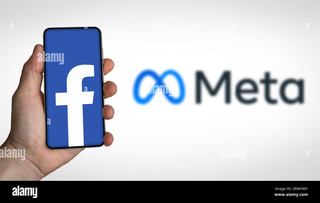 Facebook respectively Meta Platforms company logo displayed on smartphone Stock Photo - Alamy
