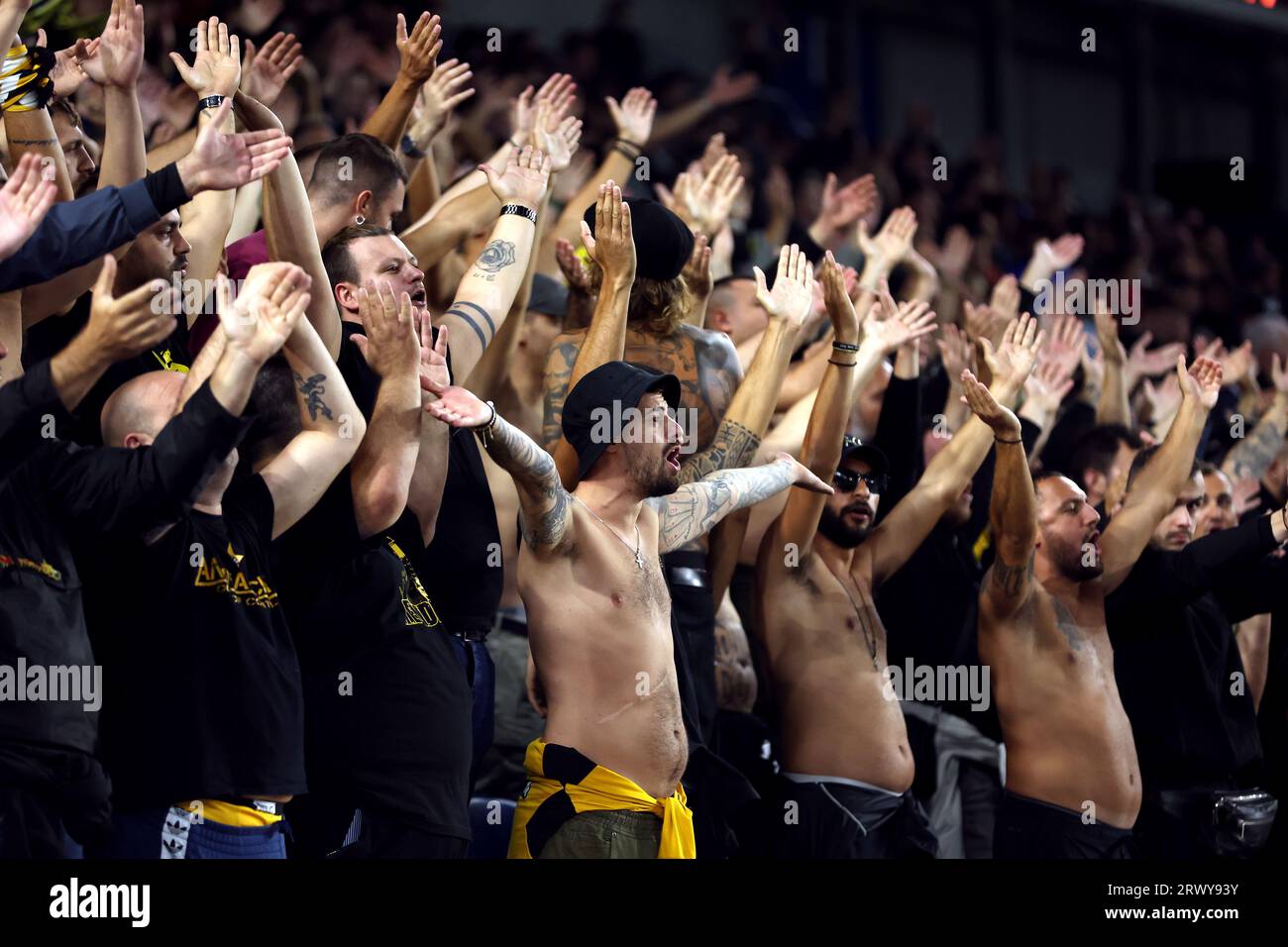 AEK Athens fans in the stands during the UEFA Europa League Group B ...