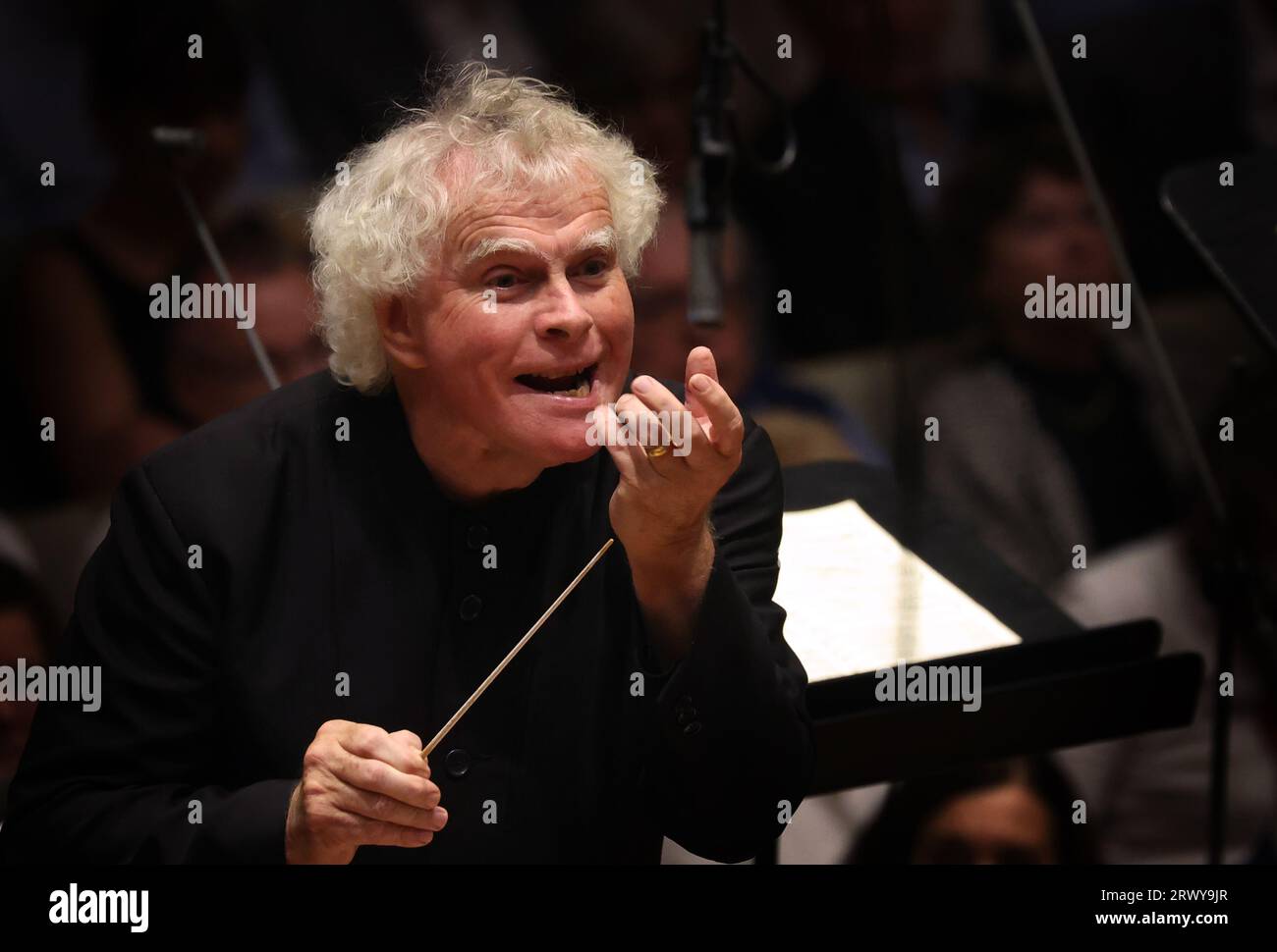 Munich, Germany. 21st Sep, 2023. Sir Simon Rattle, the new chief ...