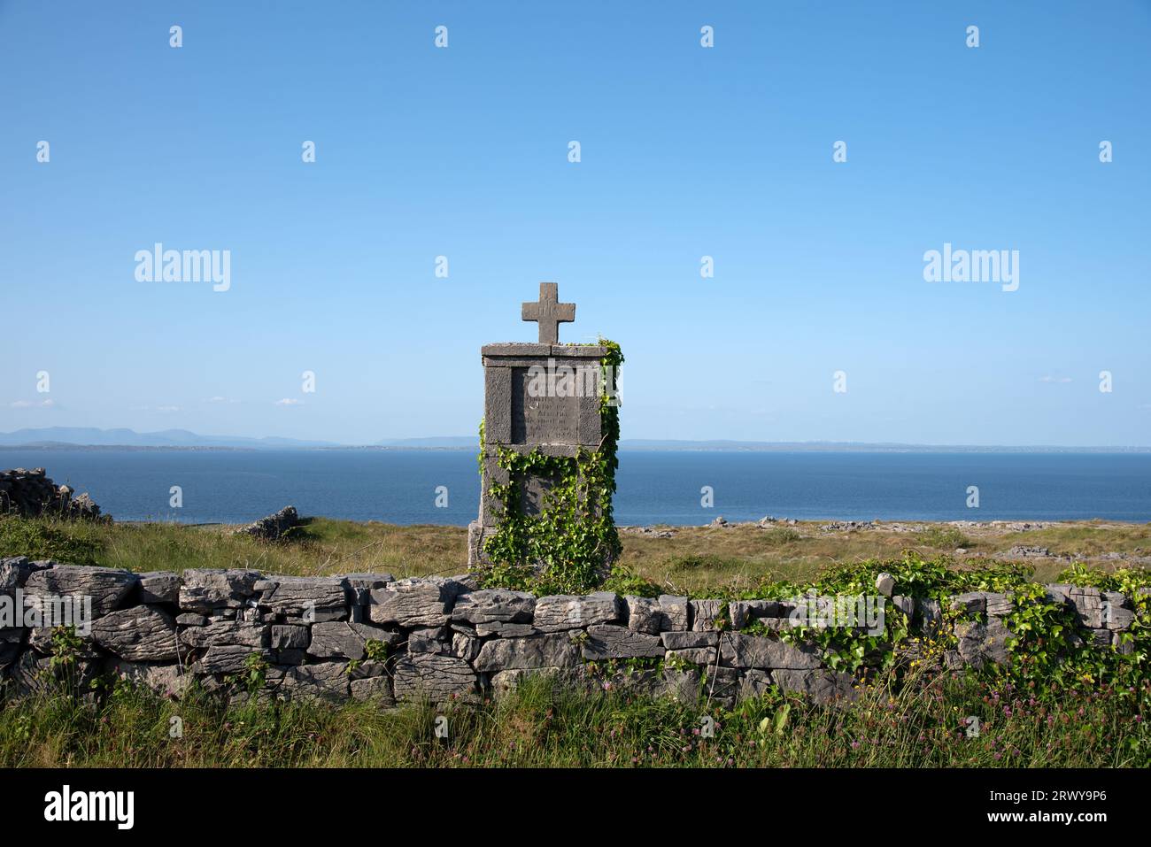 Traditional burial cross. Inishmore Island, Aran Islands, Galway County ...