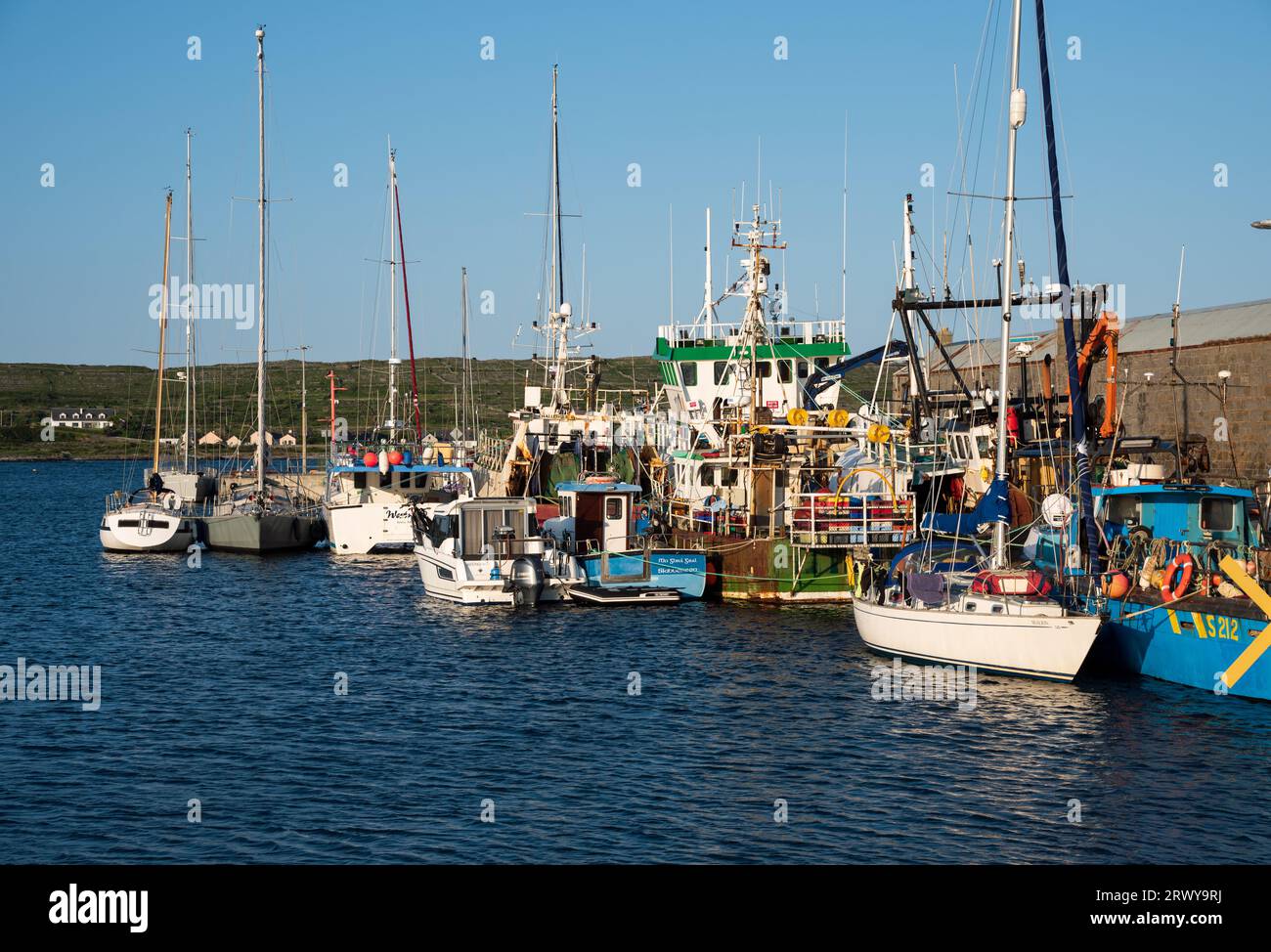 Inishmore, Ireland - 04 June, 2023, Kilronan harbour on Inishmore, Aran ...