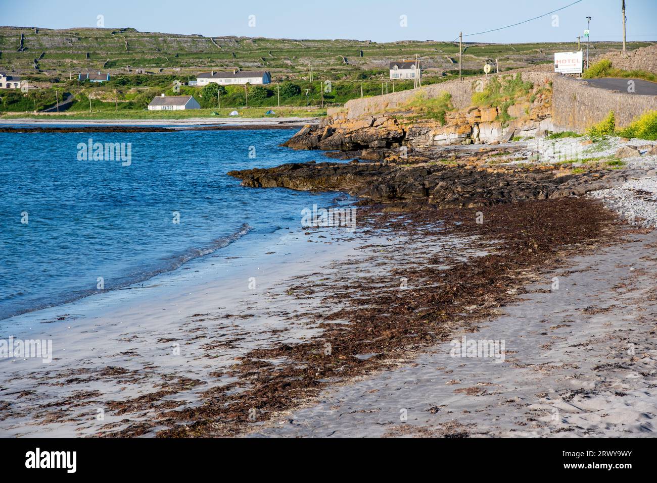 Inishmore, Galway, Ireland - 03 June, 2023. Kilronan coast and beach on ...