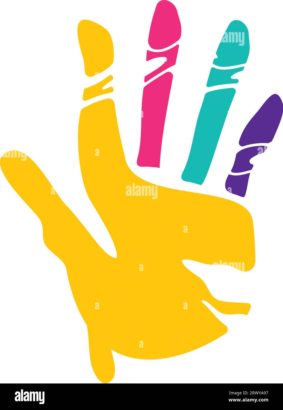 handprint paint color design Stock Vector Image & Art - Alamy