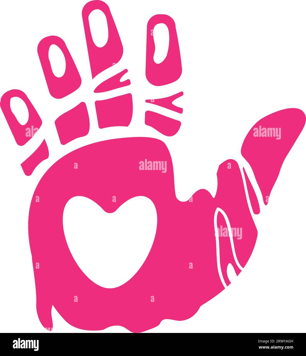 handprint paint color pink Stock Vector Image & Art - Alamy