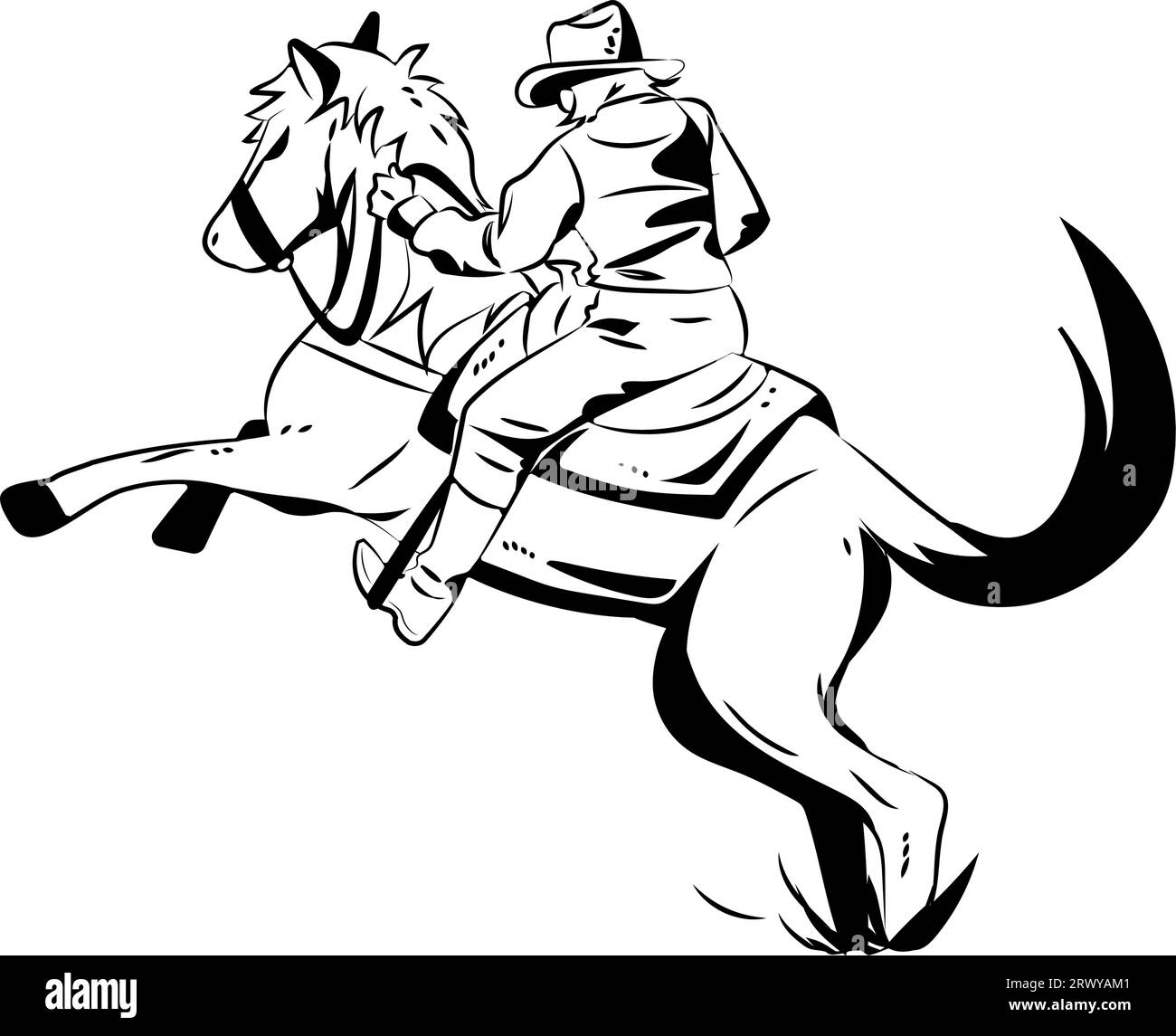 cowboy hand draw and horse Stock Vector Image & Art - Alamy