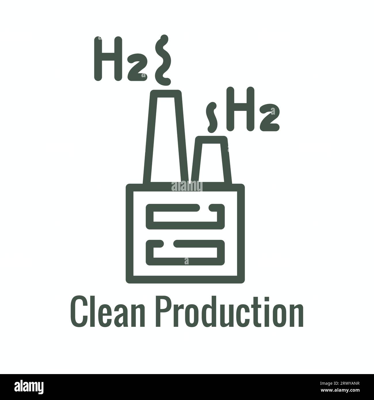 Clean Hydrogen Production with Green Energy Icon Set Stock Vector Image ...