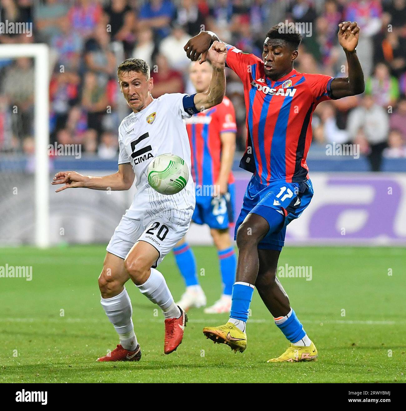 Pilsen, Czech Republic. 21st Sep, 2023. From left Edvin Kuc of Ballkani ...