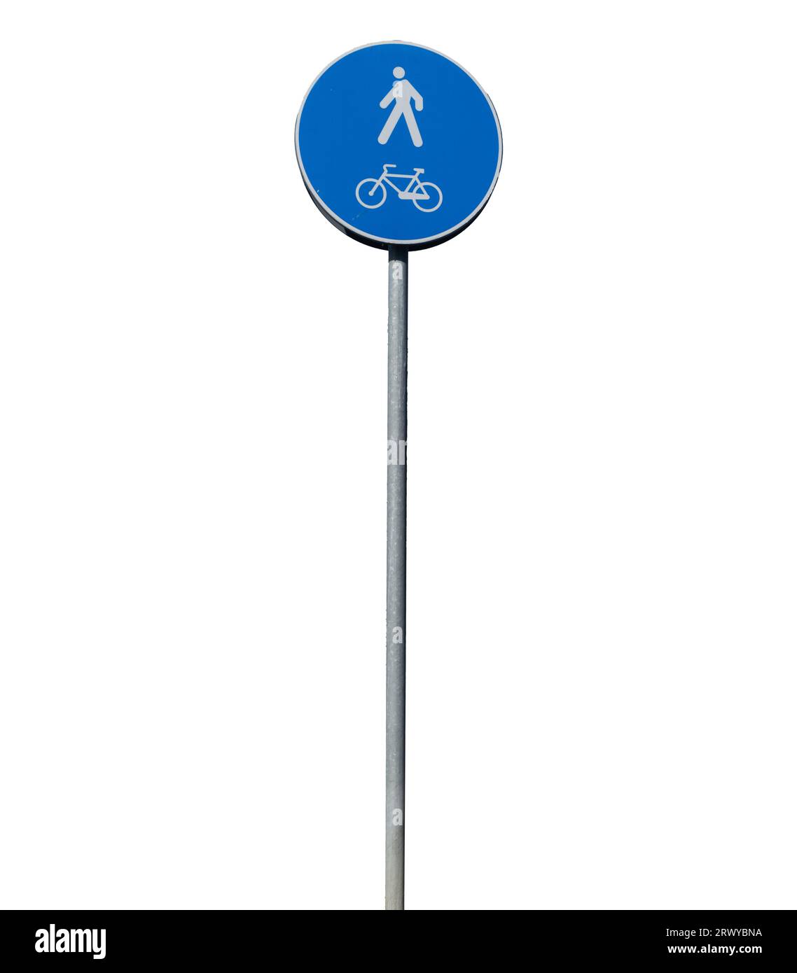 the cycle and pedestrian path road sign on a transparent background ...