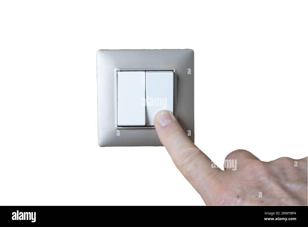 the gesture of turning on the light on a transparent surface Stock ...