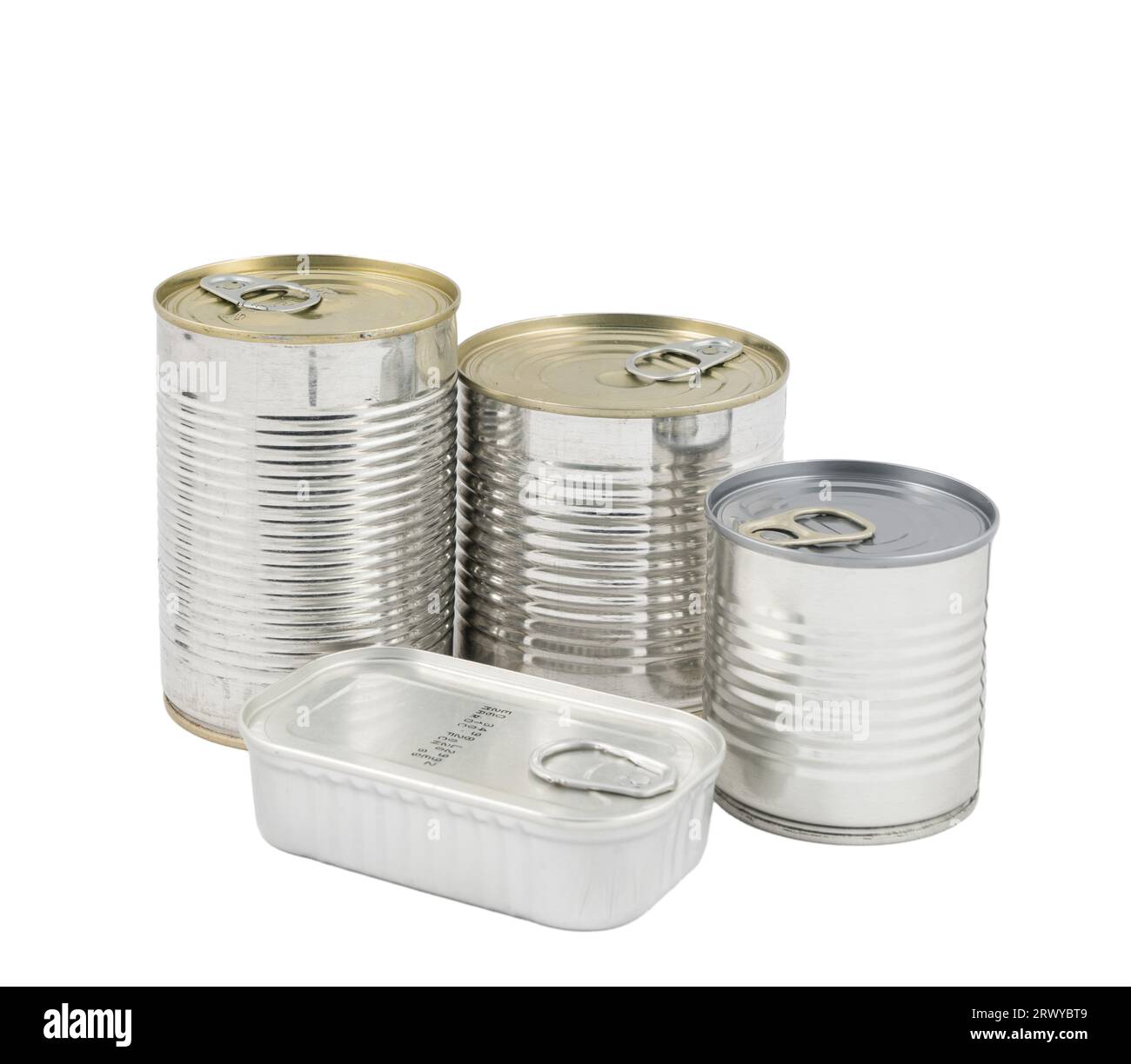 some cans for food storage on a transparent surface Stock Photo - Alamy