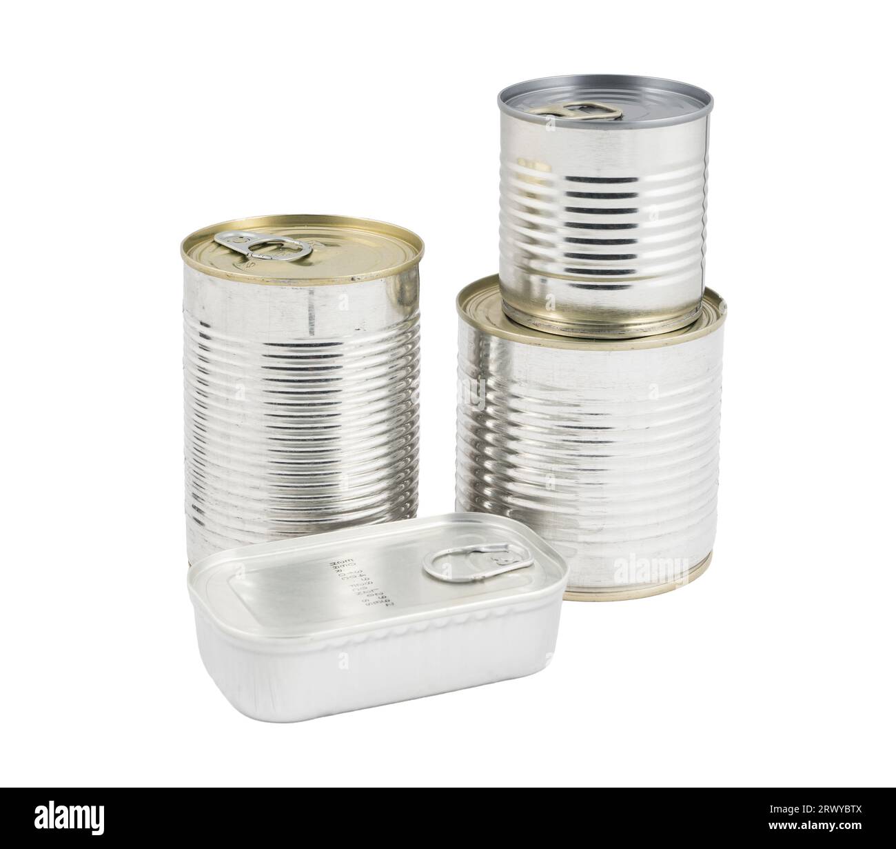 some cans for food storage on a transparent surface Stock Photo - Alamy
