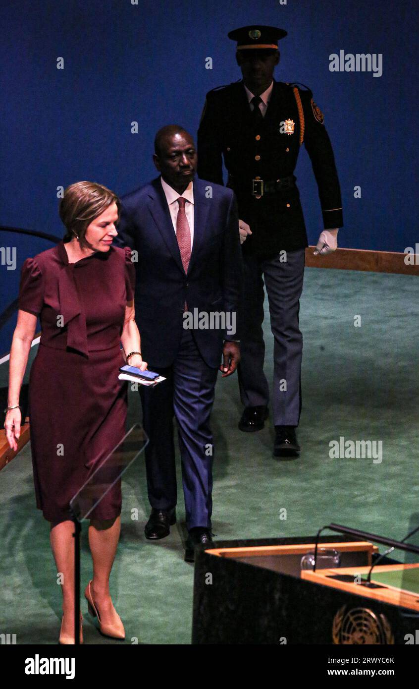 New York, New York, USA. 21st Sep, 2023. President of Kenya, WILLIAM ...