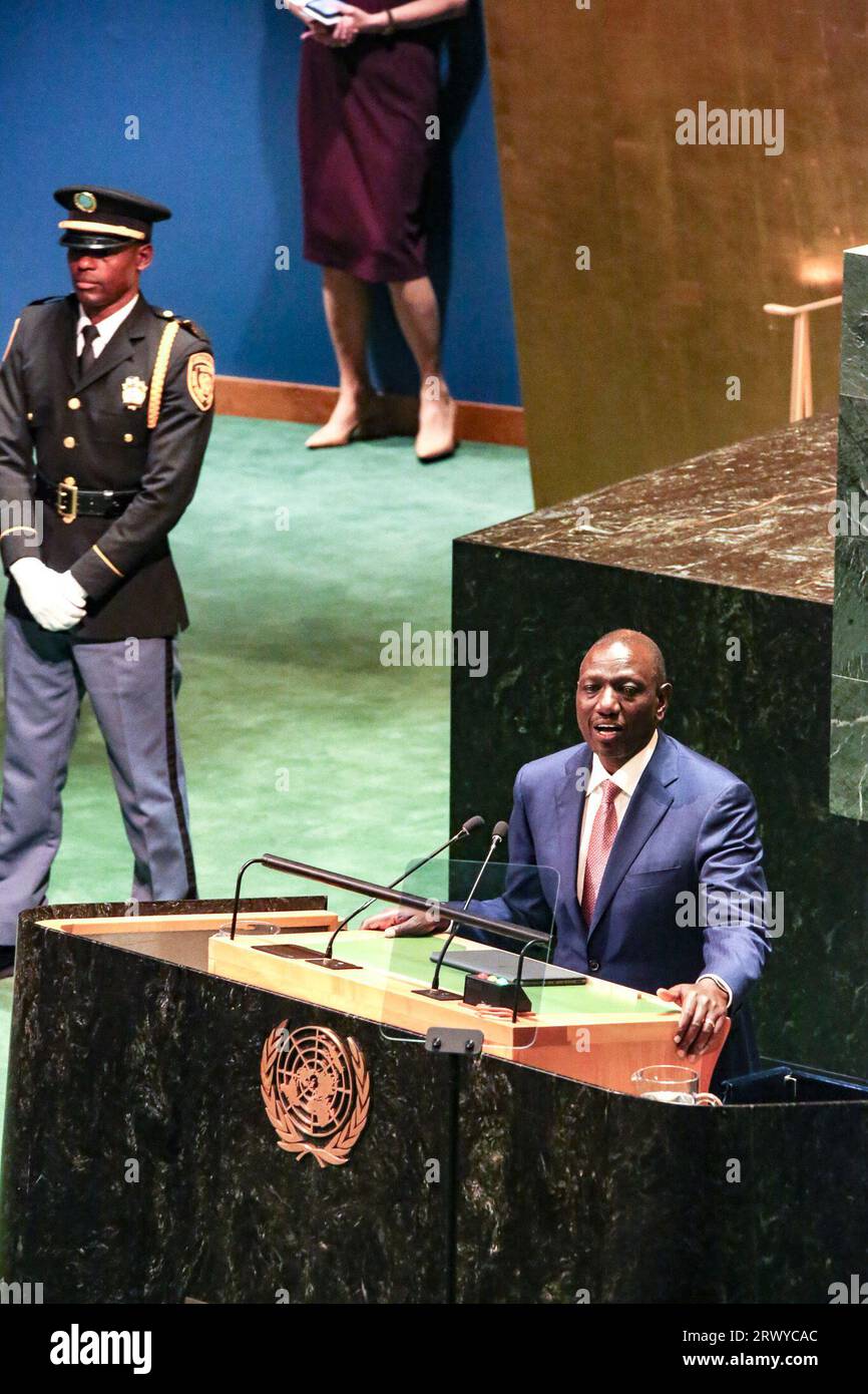 New York, New York, USA. 21st Sep, 2023. President of Kenya, WILLIAM ...