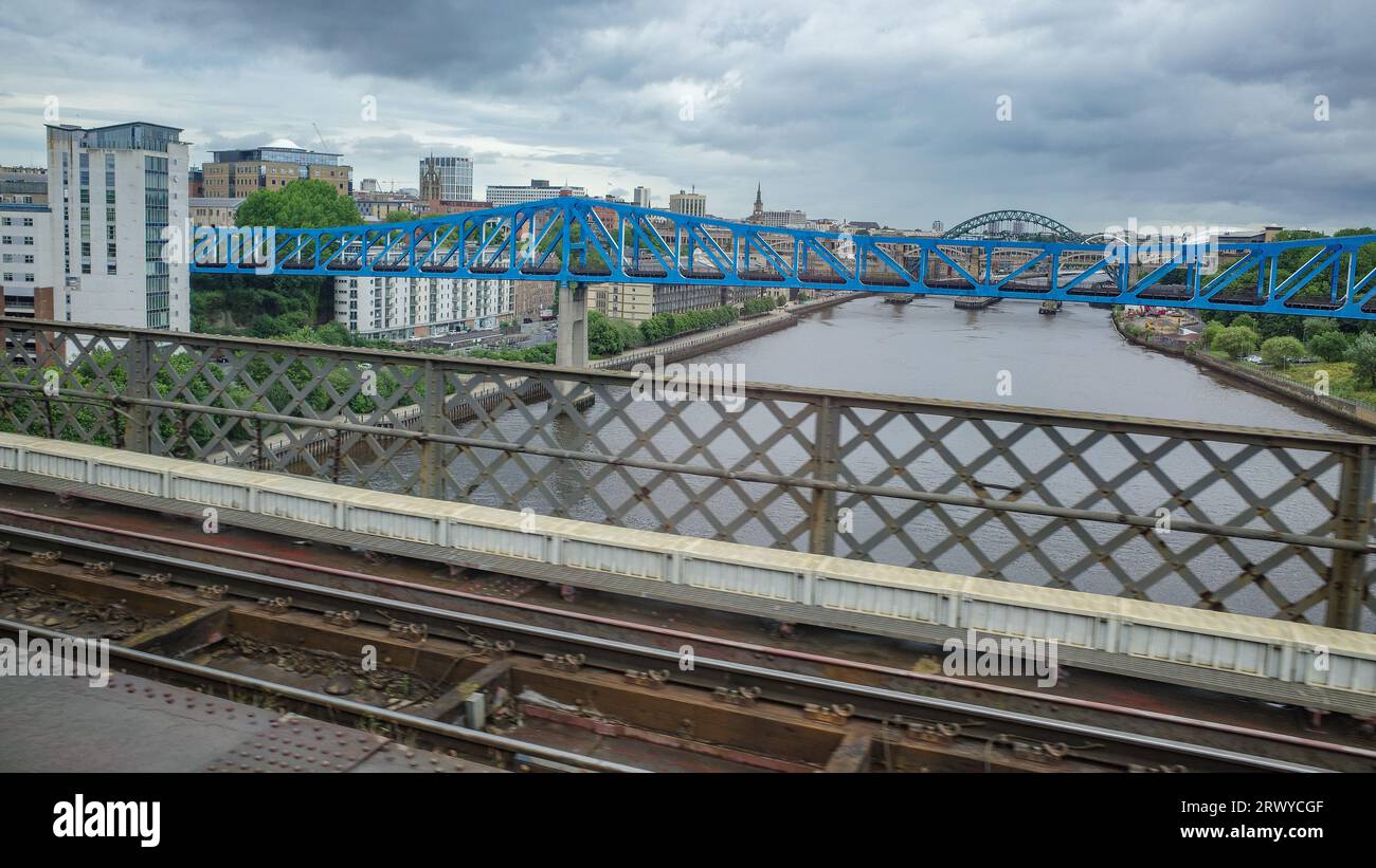 Newcastle upon Tyne, UK - 12 July, 2023: Views of the River Tyne from a ...