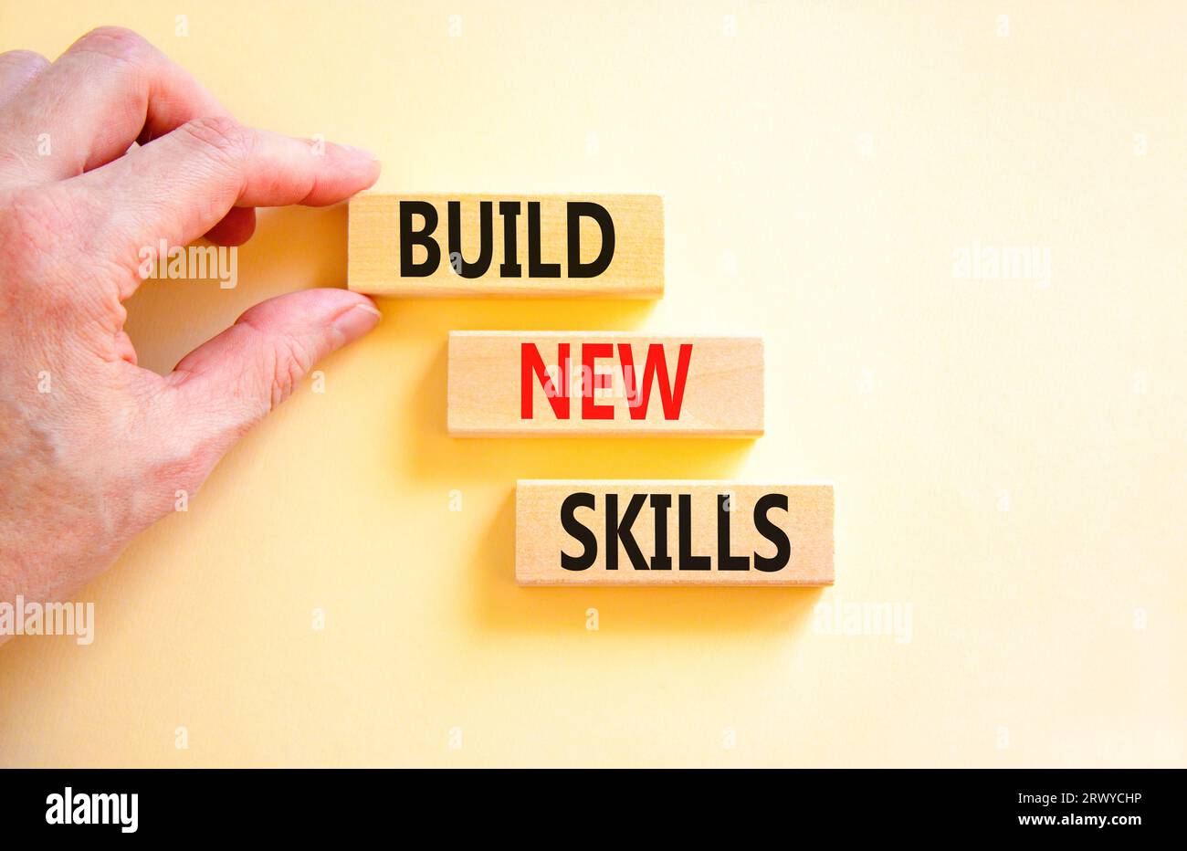 Build new skills symbol. Concept word Build new skills on beautiful ...