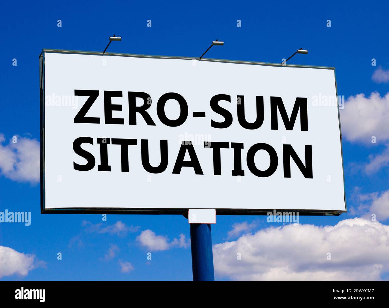 Zero-sum situation symbol. Concept words Zero-sum situation on ...