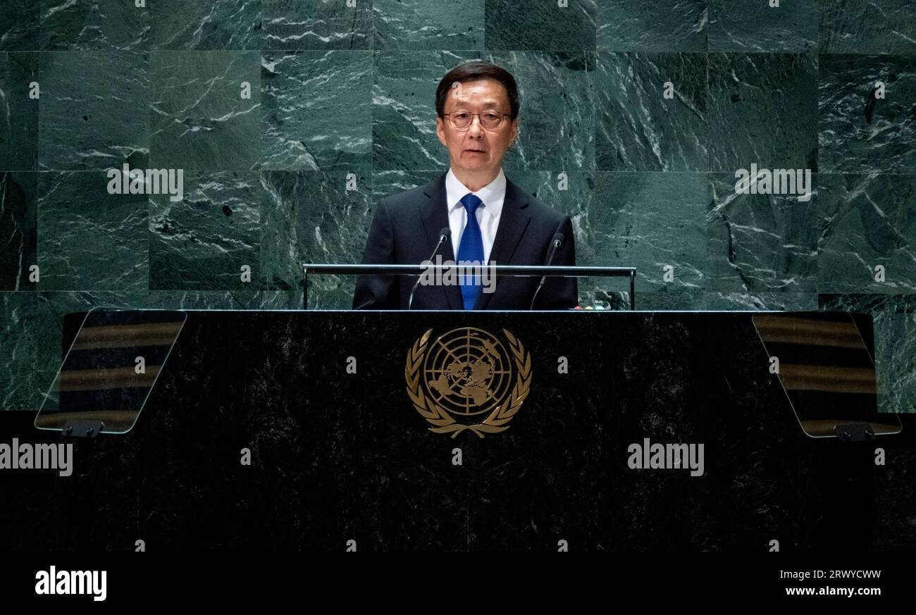 Vice President of China Han Zheng addresses the 78th session of the ...