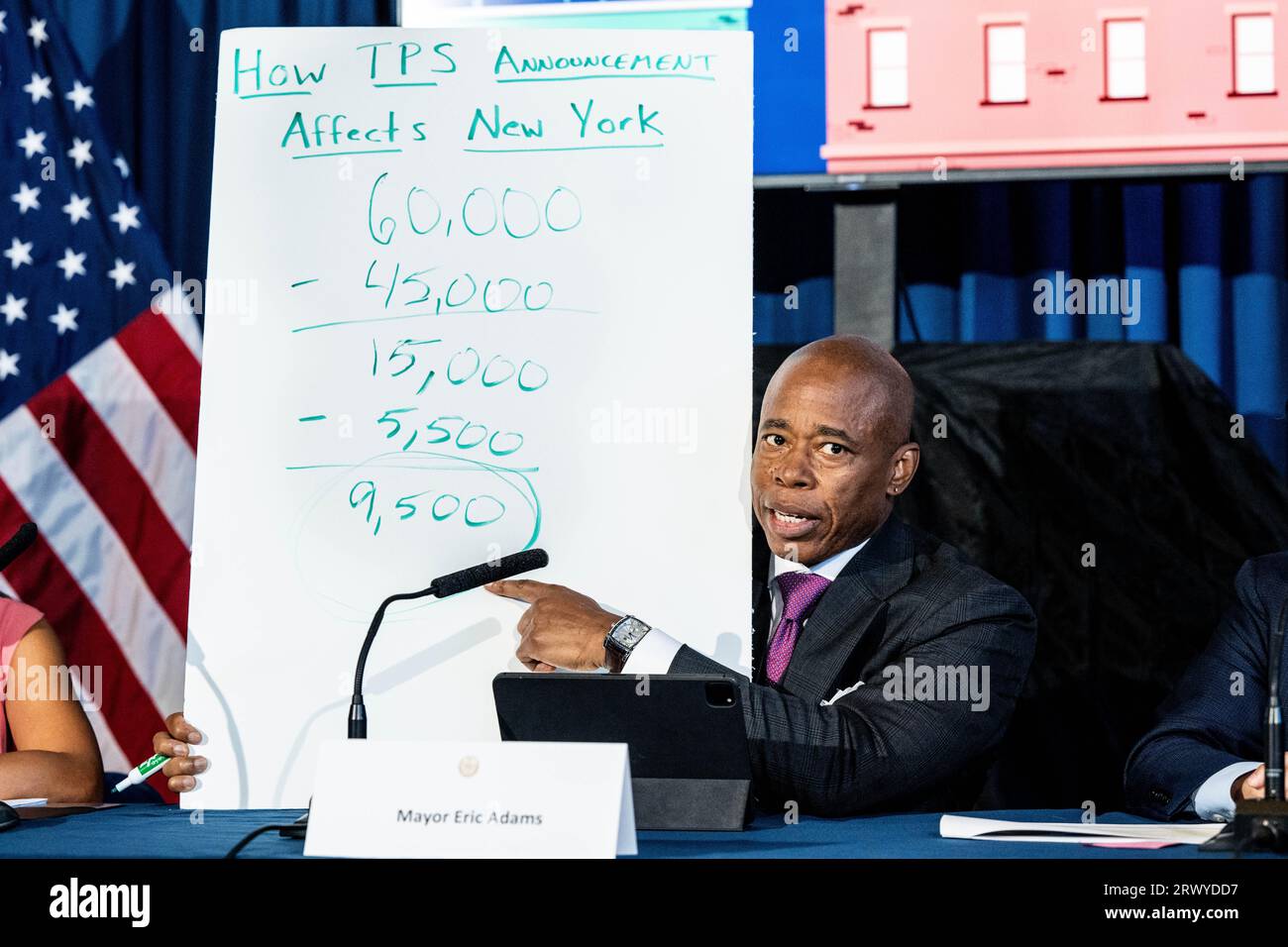 New York, United States. 21st Sep, 2023. New York City Mayor Eric Adams ...
