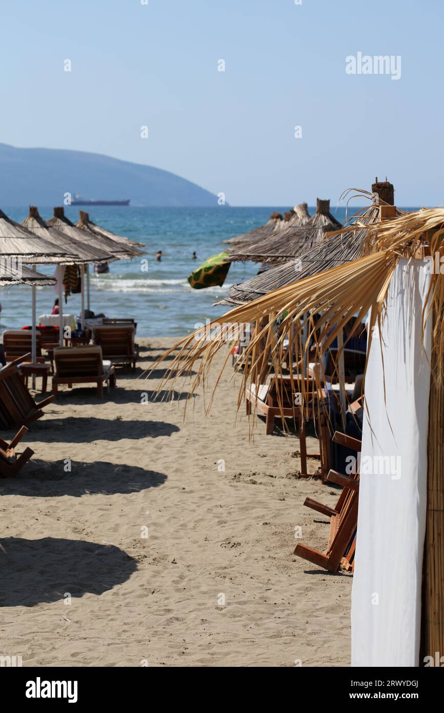 Summer traveling in Albania Vlora city exploring in lungo mare places ...