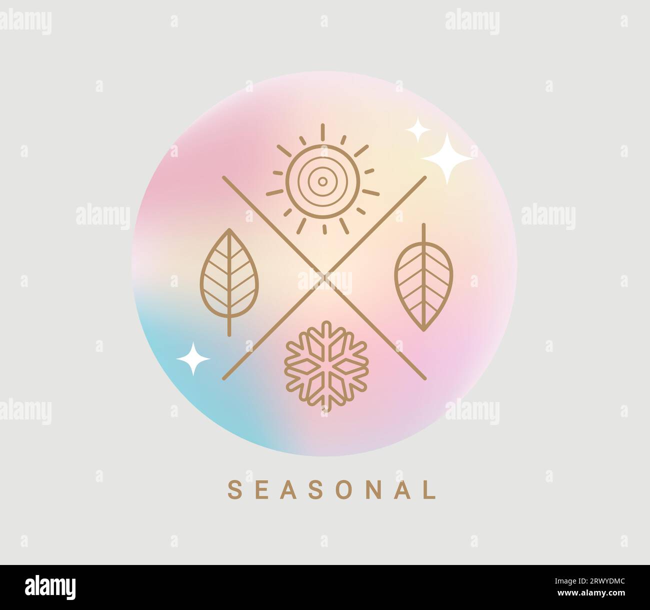 Symbols four seasons on fluid gradient background Stock Vector Image ...