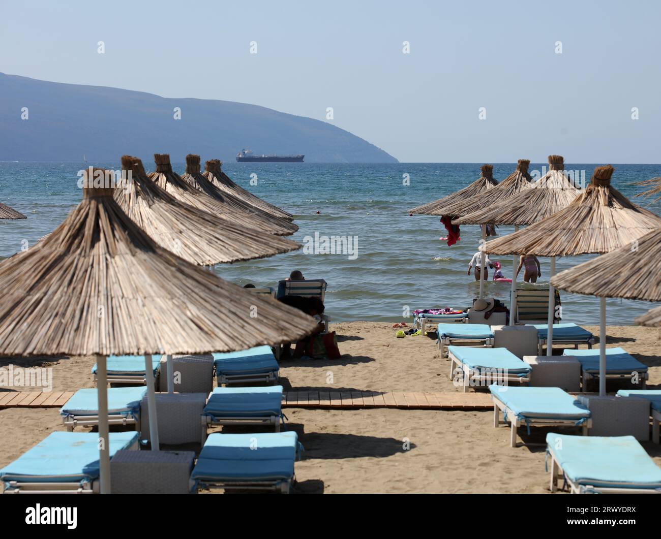 Summer traveling in Albania Vlora city exploring in lungo mare places ...