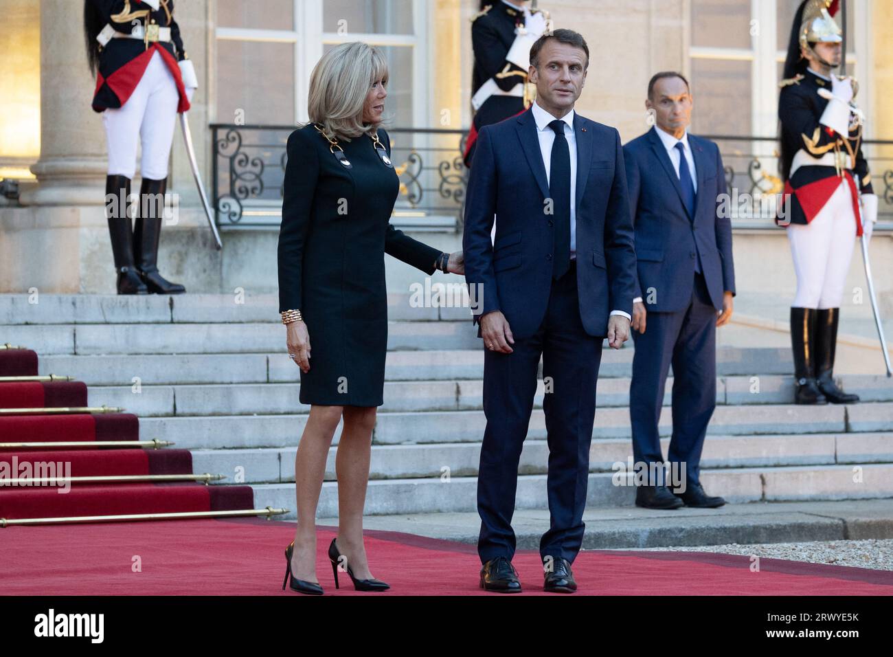 French President's wife Brigitte Macron and French President Emmanuel ...