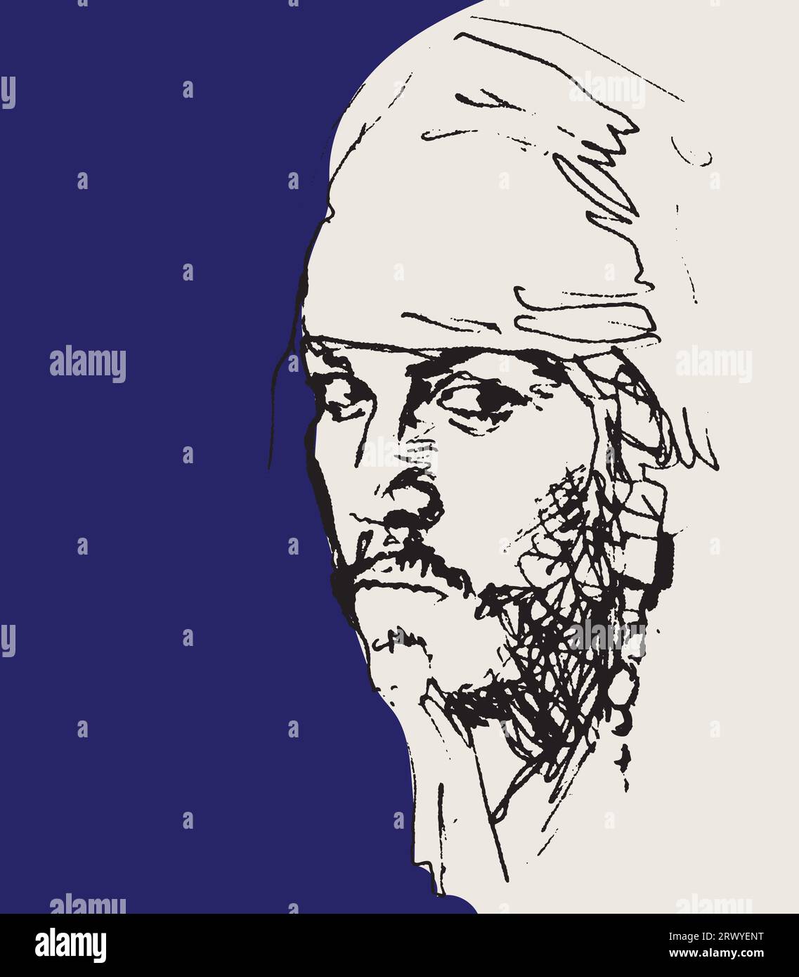 Vector free hand drawing illustration of Jack Sparrow character of ...