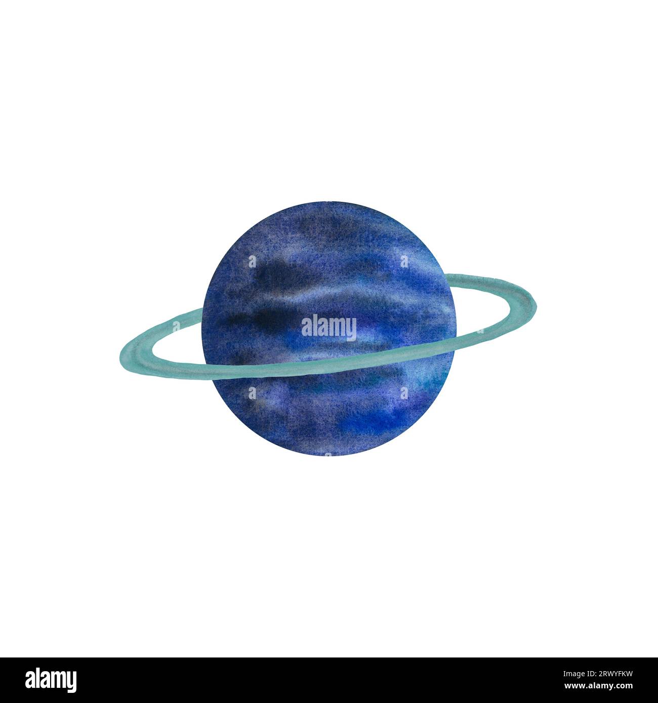Cartoon of planet Neptune with rings, solar system planets. Science and ...