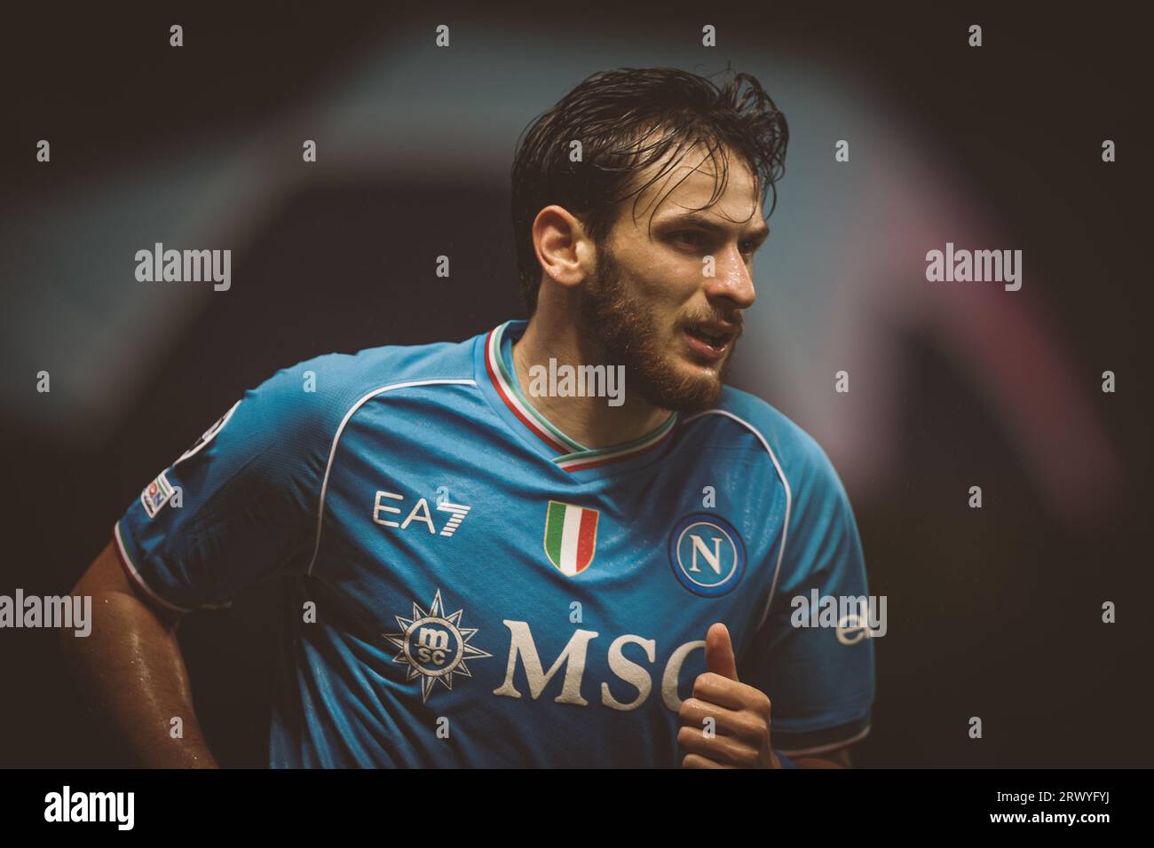 Kvicha Kvaratkshelia during UEFA Champions League 2023/24 game between ...