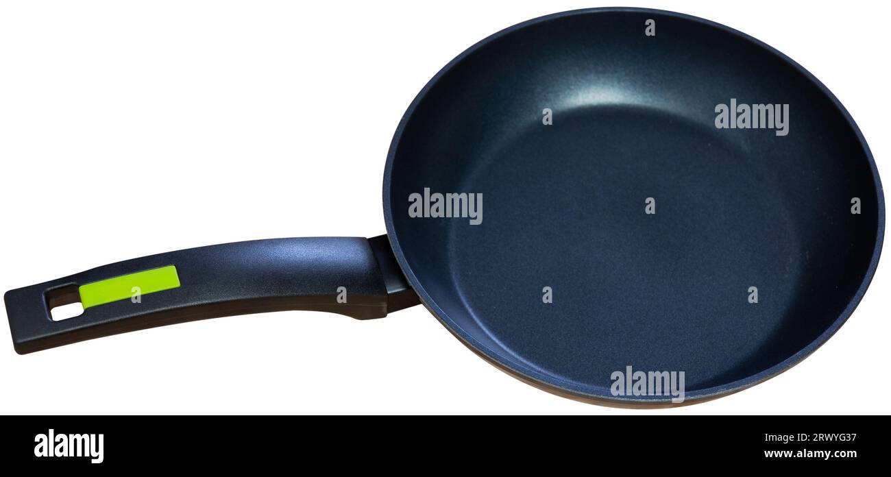 New frying pan with non-burning coating on white background Stock Photo ...