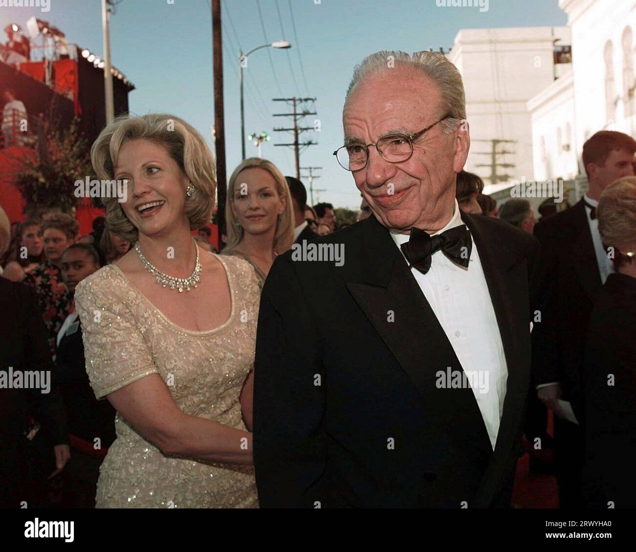 FILE - Rupert Murdoch, accompanied with his wife, Anna Murdoch, arrive ...