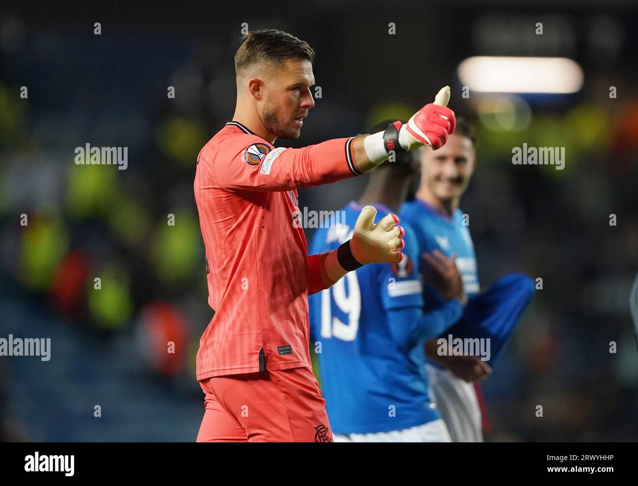Rangers goalkeeper Jack Butland after the UEFA Europa League Group C ...