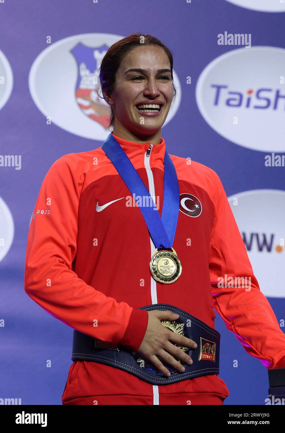 Buse CAVUSOGLU TOSUN of Turkey celebrates on the podium of the women's ...