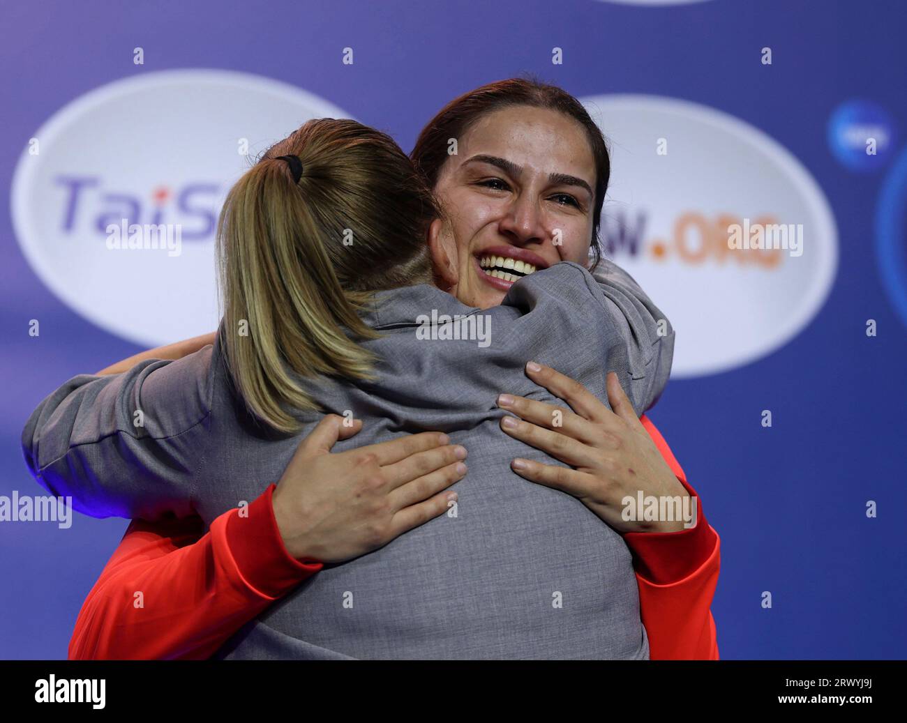 Buse CAVUSOGLU TOSUN of Turkey celebrates on the podium of the women's ...