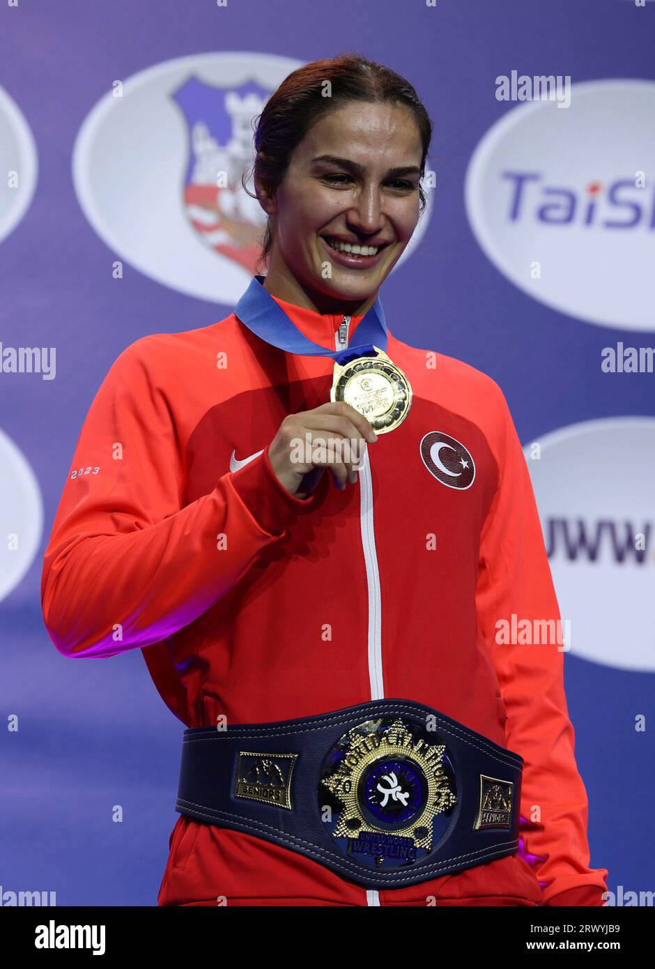 Buse CAVUSOGLU TOSUN of Turkey celebrates on the podium of the women's ...