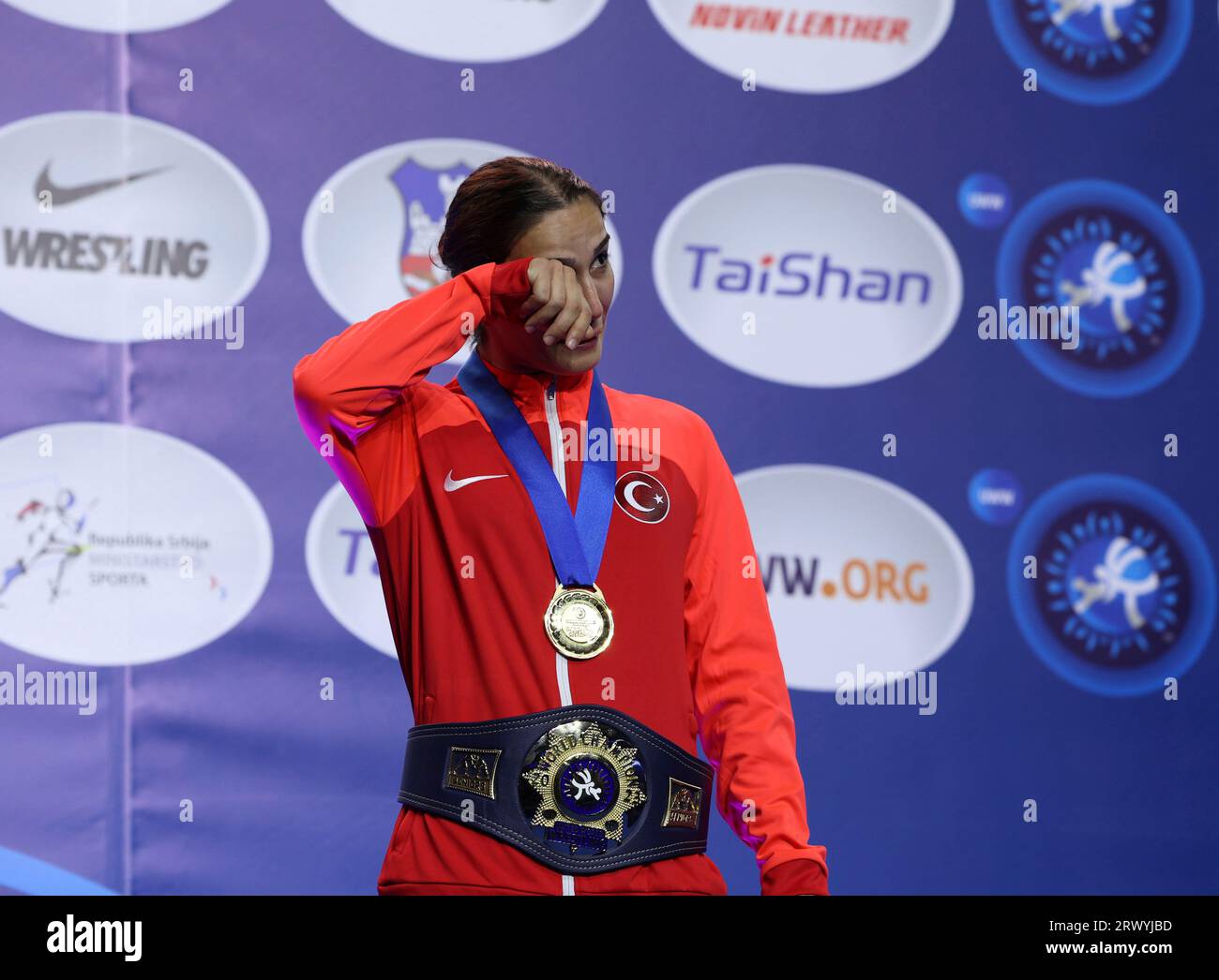 Buse CAVUSOGLU TOSUN of Turkey celebrates on the podium of the women's ...