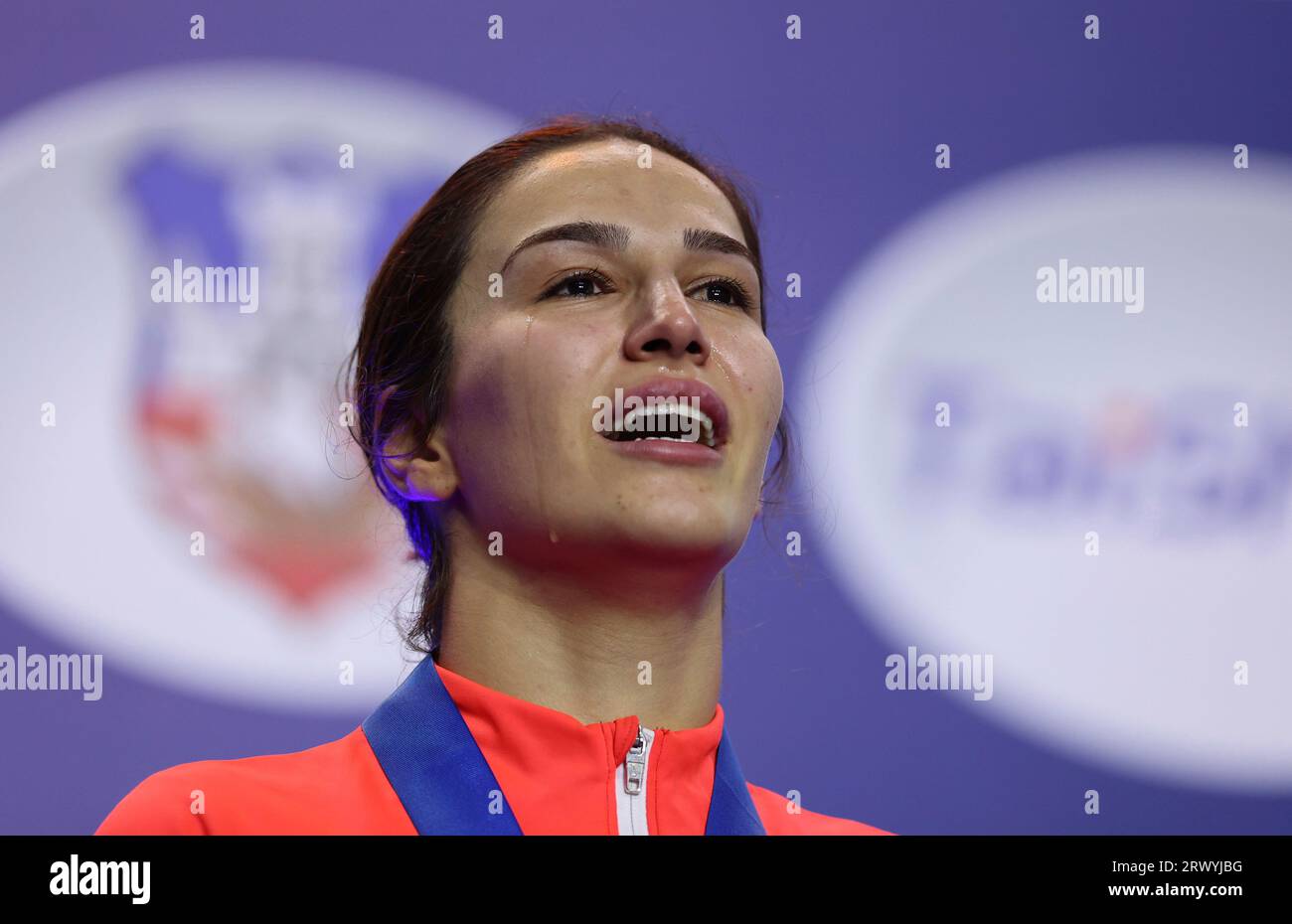 Buse CAVUSOGLU TOSUN of Turkey celebrates on the podium of the women's ...