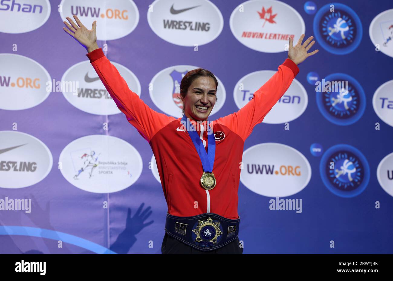 Buse CAVUSOGLU TOSUN of Turkey celebrates on the podium of the women's ...