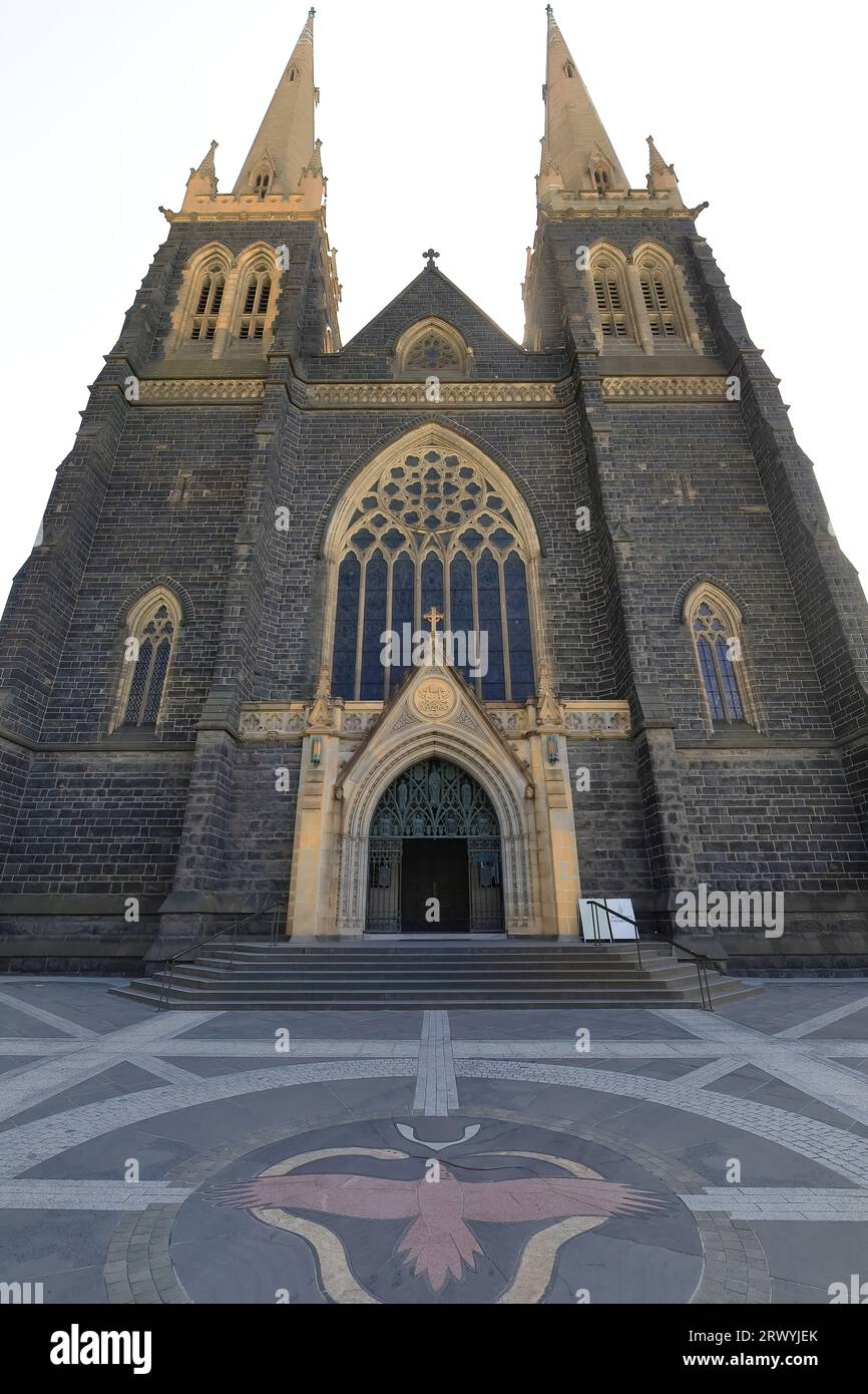 950 Forecourt, front facade, doorway and flanking towers of the St ...